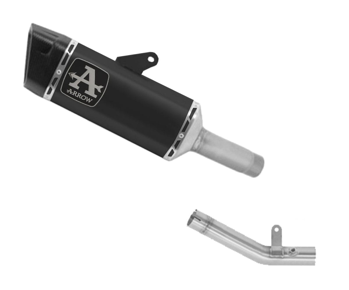 Arrow Approved Dark Titanium Exhaust Muffler Pista + Central Link Pipe ...