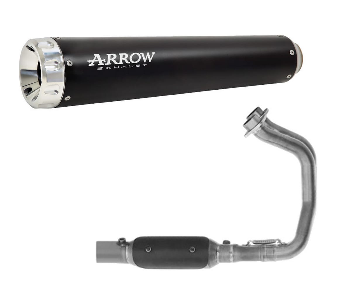 Arrow Aluminium-Polished End Cap Full System Exhaust Rebel + Headers ...