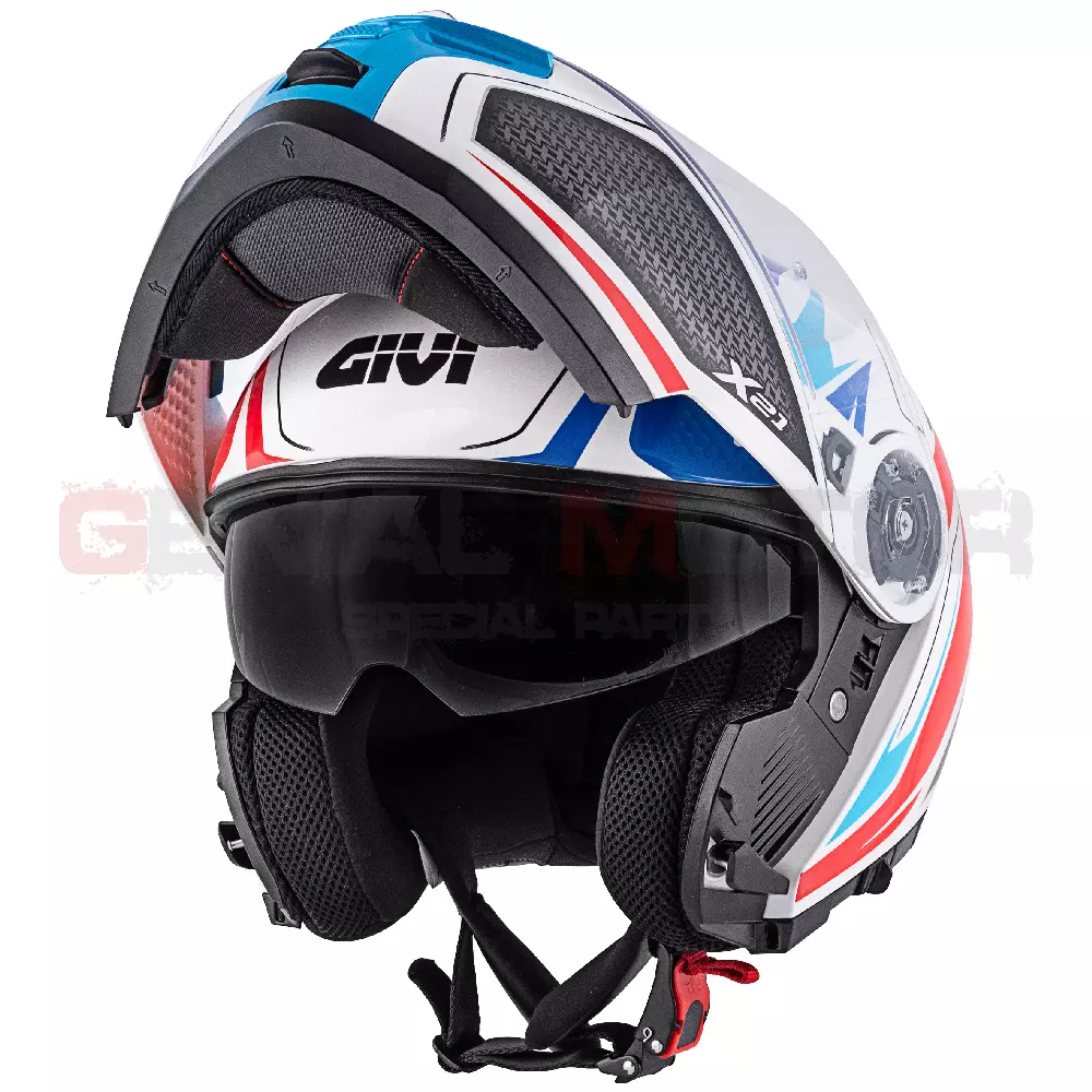 HX21FSHWL Givi Helm Mann X21 Challenger Flip-up Helmet Weiss - Blau ...
