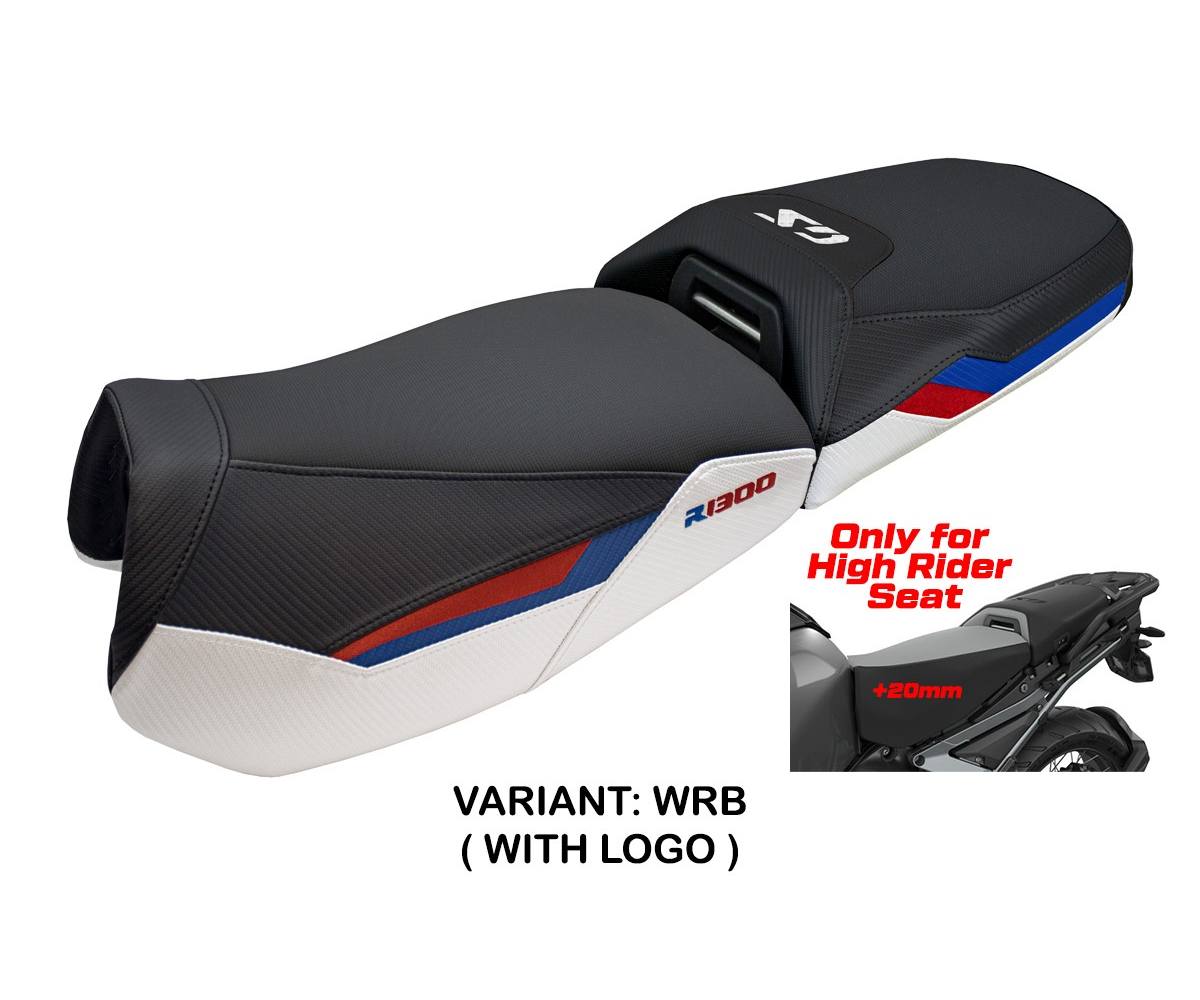 BMG13AH-WRB-1 Housse de selle Haisyn Blanche - Rouge - Bleu WRB + logo ...